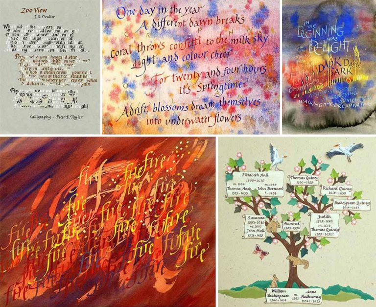 Artworks Featuring the Calligraphy of Peter Taylor